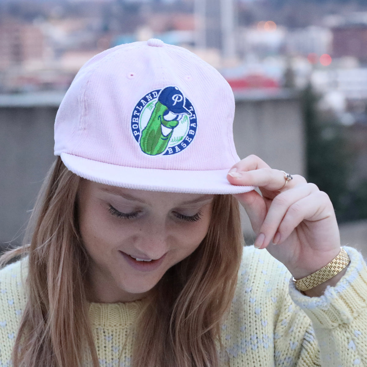Official League x Portland Pickles Pink Badge Corduroy Hat – Portland ...