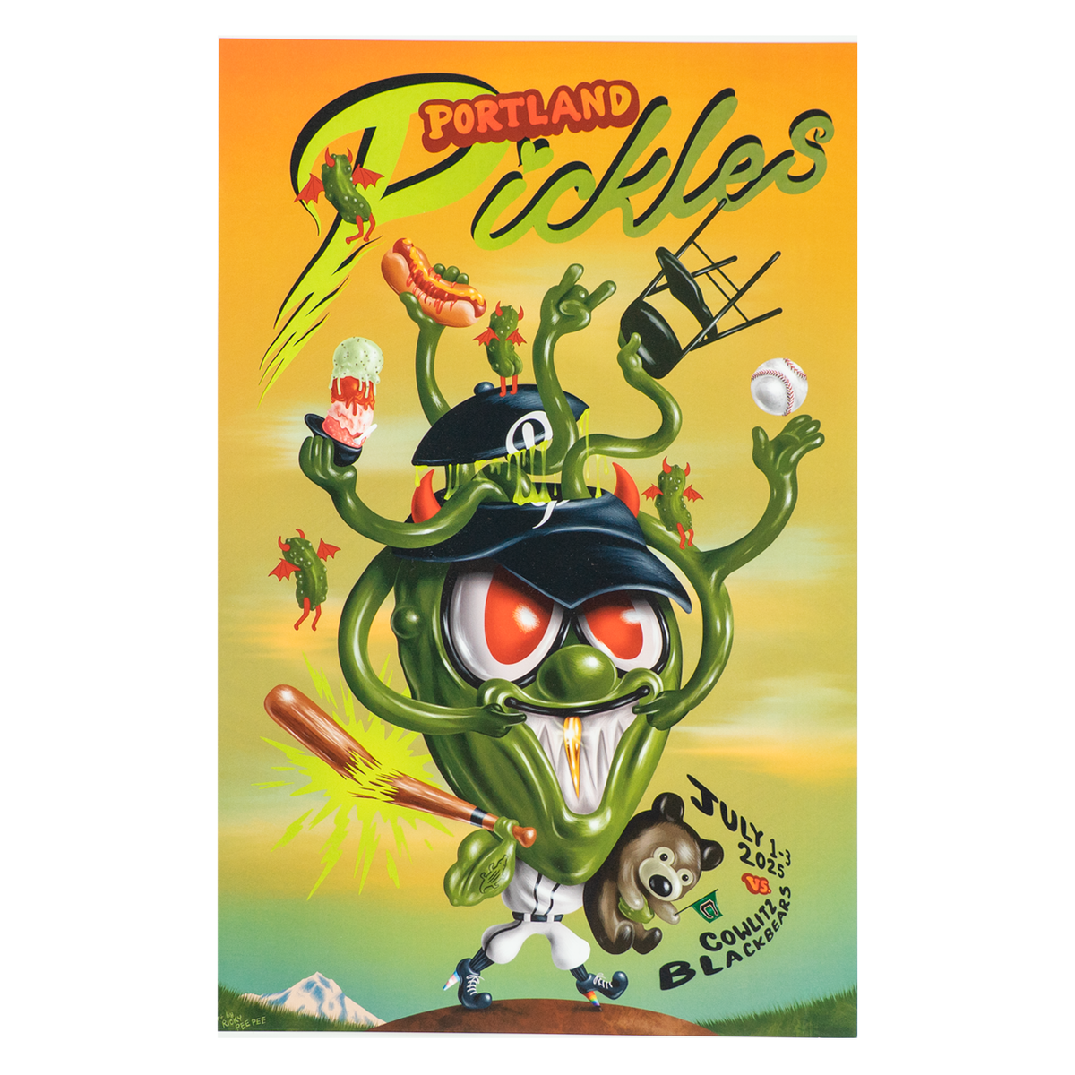 2025 Portland Pickles Artist Series Poster July 1-3 Kate Murphy ...